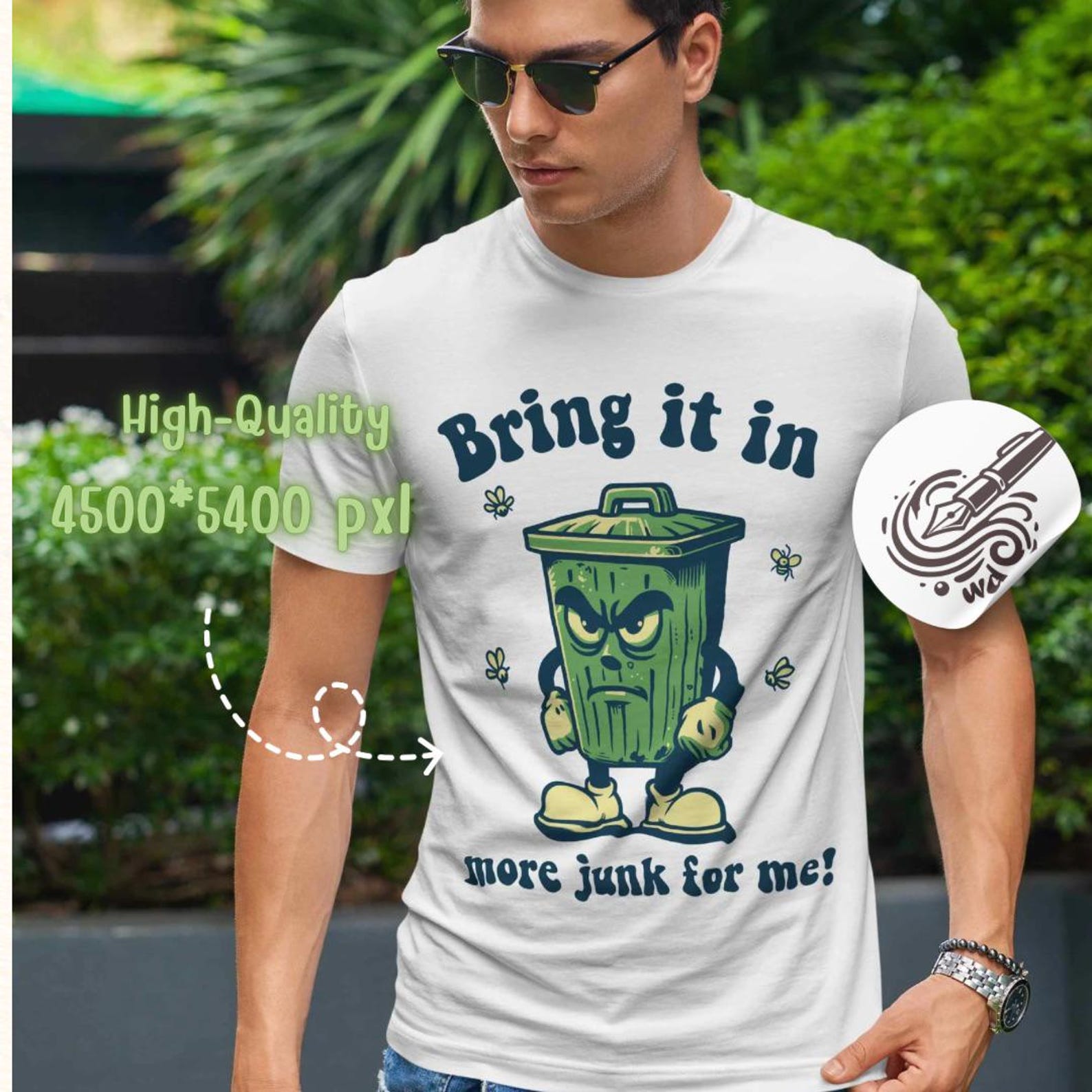 Grumpy Trash Bin Retro Mascot | Funny Cartoon Character Bundle | Grumpy ...