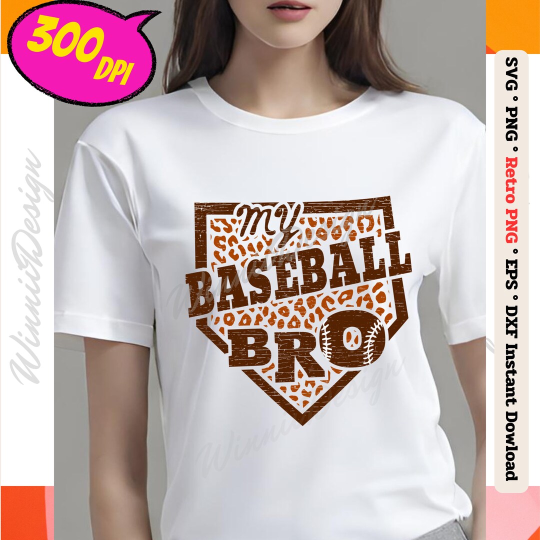 Distressed Leopard Baseball Png, Leopard My Baseball BRO Png Svg ...