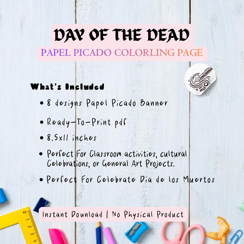 Papel Picado Dia De Los Muertos Coloring Pages : Mexican Folk Art ...