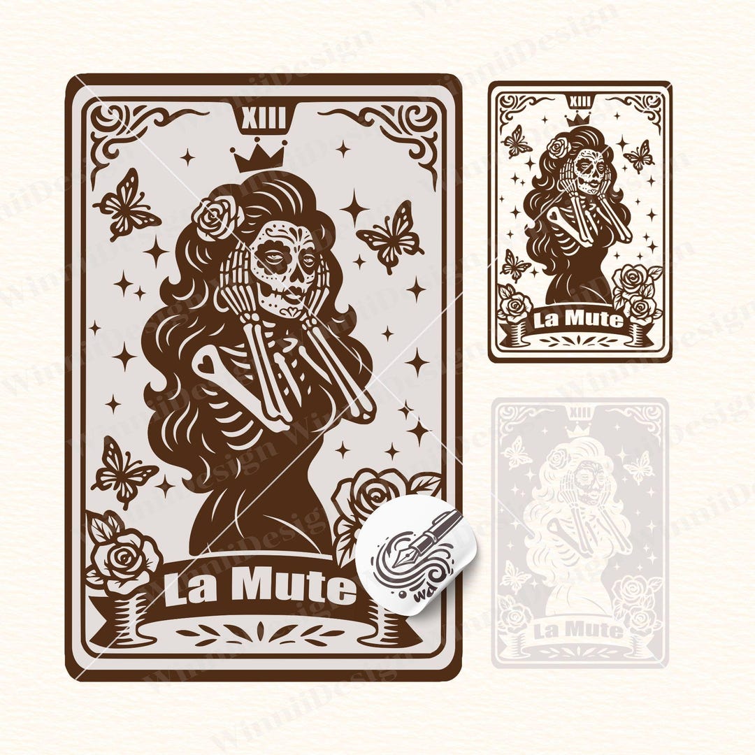 La Mute Tarot Card Illustrative SVG Cut File for Cricut, Day of the ...