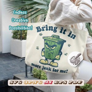 Grumpy Trash Bin Retro Mascot | Funny Cartoon Character Bundle | Grumpy ...