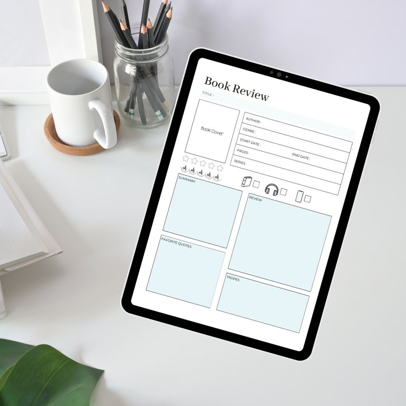 Printable Book Review PDF Template With Tropes, Available in A4 A5 ...