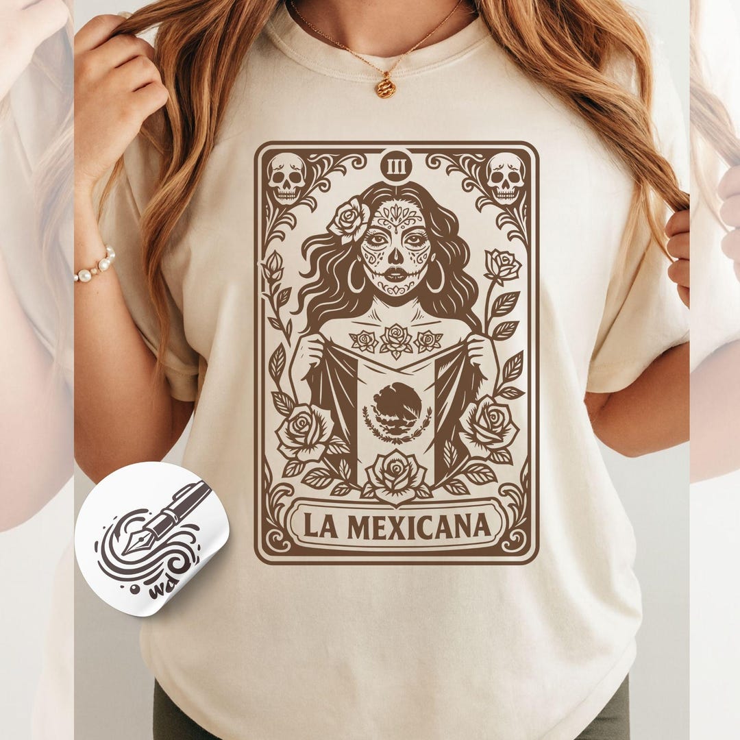 La Mexicana Vintage Tarot Card SVG, Mexican Girl Tarot Card ...
