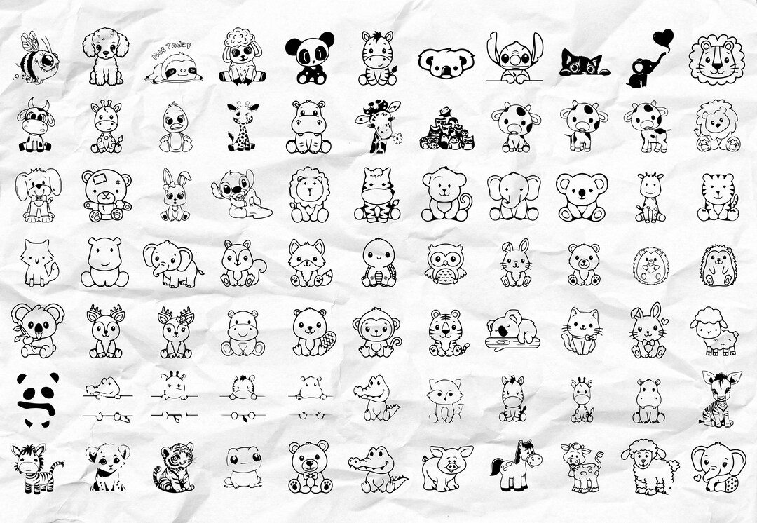 77 Animal Doodle Svg Pack Animal Svg Doodle Svg Cute Animal Svg Farm ...