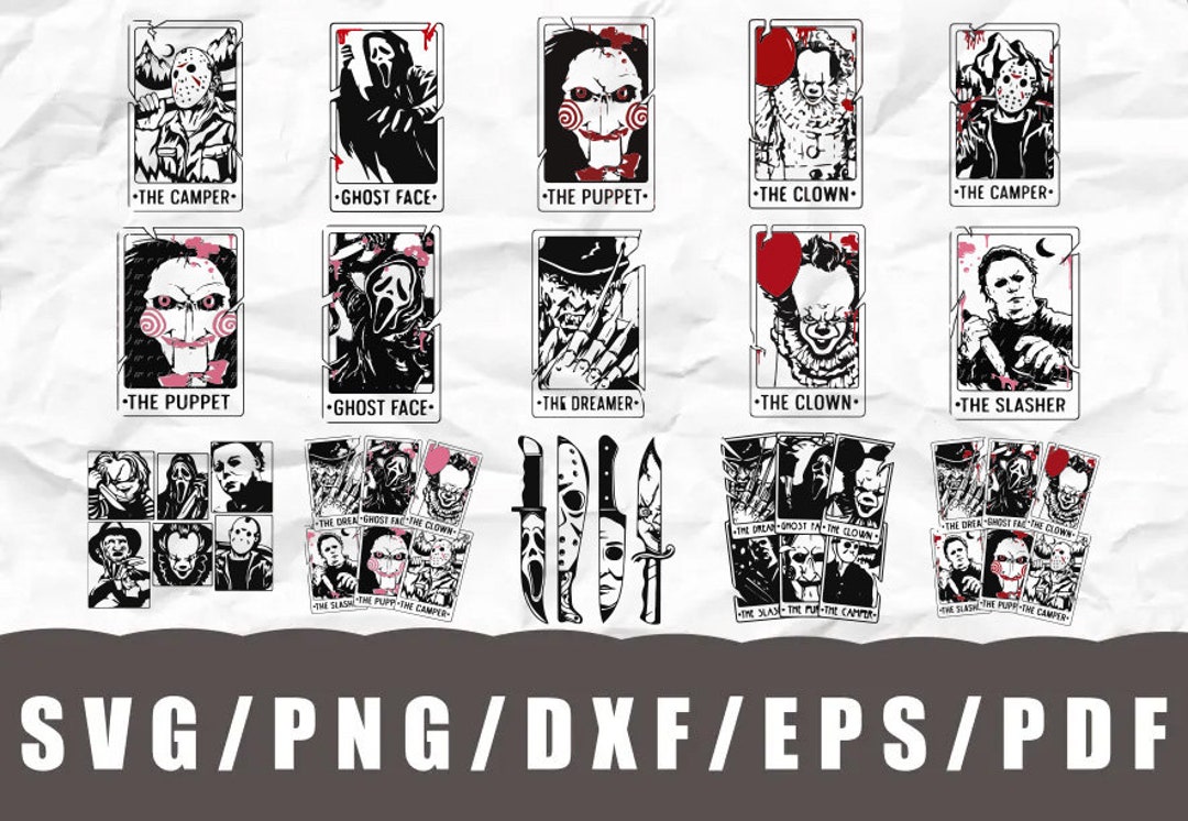 Horror Characters Tarot Card Svg Horror Svg Horror Friends Svg ...