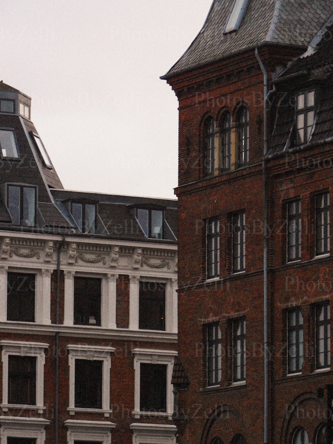 Layered Buildings, Vintage Photo, Copenhagen, Denmark, Architectural ...