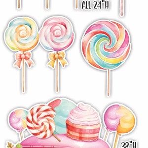 S096FS. UV Printed, Colorplast Cutouts Party Decorations: Lollipop ...