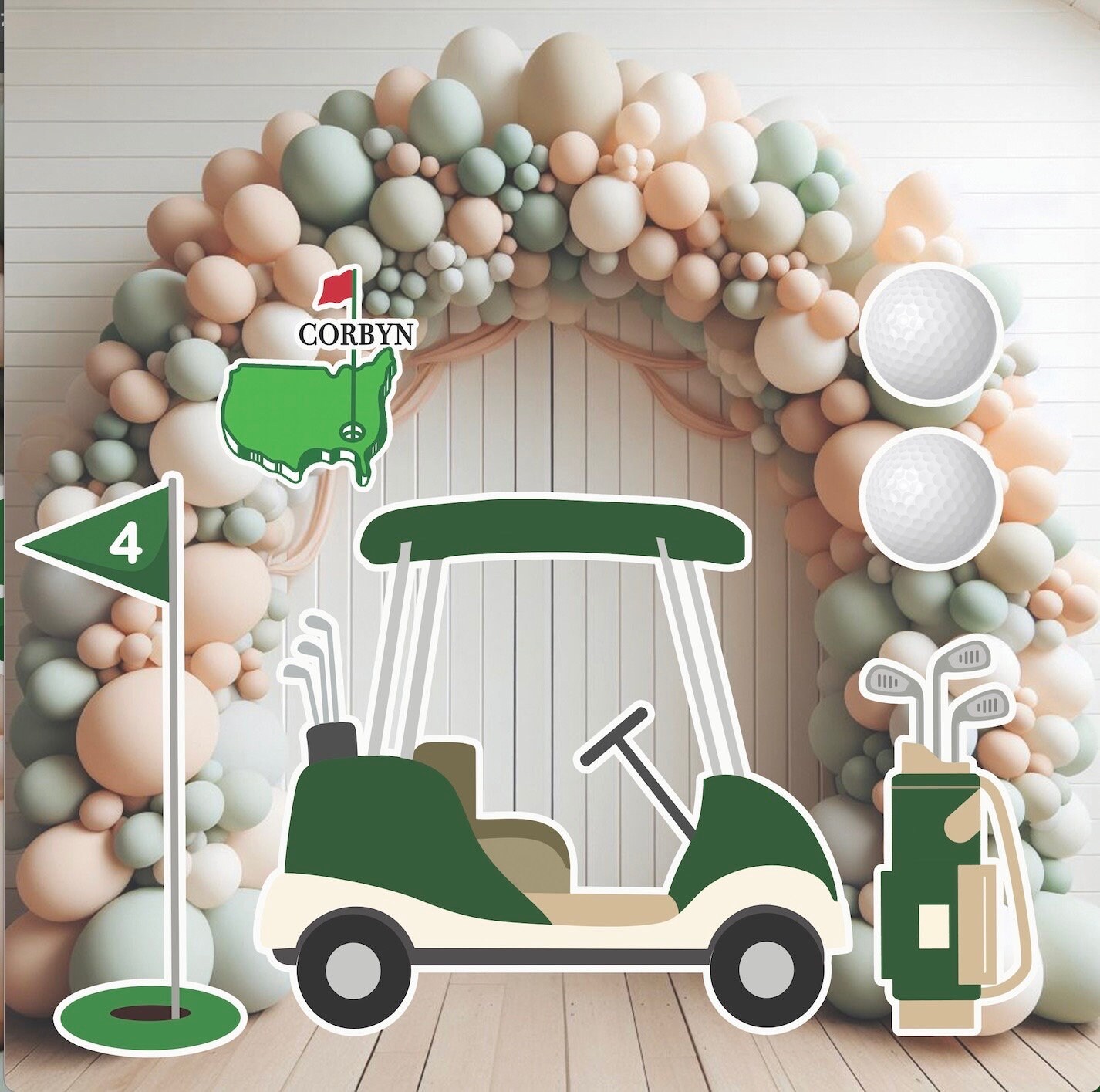 S279QS3(SB) UV Printed, Colorplast Cutouts Party Decorations: Golf Set ...