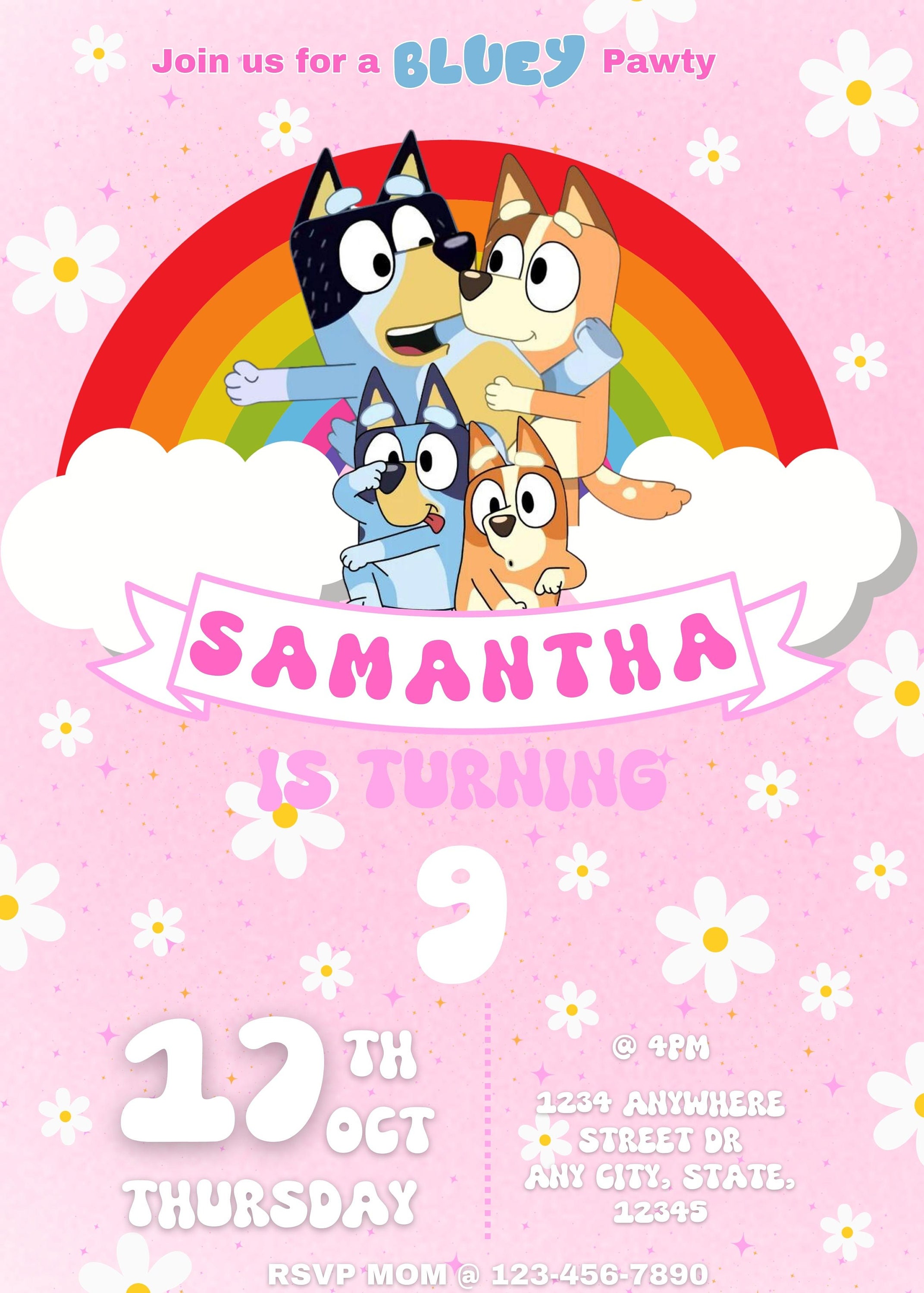 Bluey Birthday Invitation Party Toddler Birthday Theme Bluey Girl Party ...