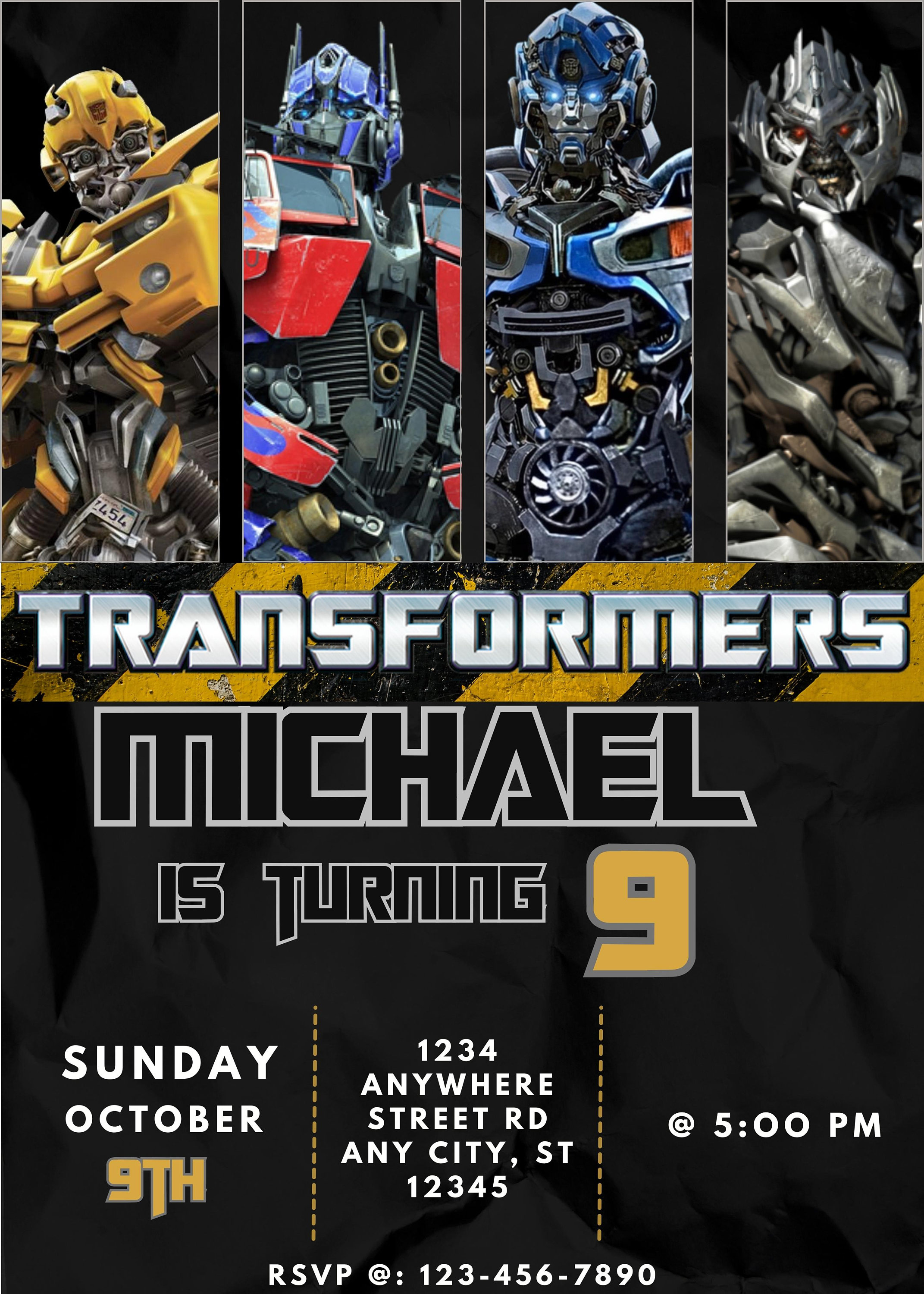 Invitación de cumpleaños de Transformers / Fiesta de abejorros - Etsy México