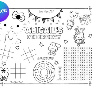 Kids Printable Sheet Party Activity Page Hello Coloring - Etsy Australia