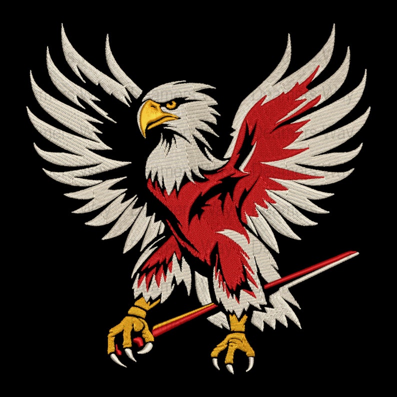 Majestic Eagle Embroidery Design, Bird of Prey Patriotic American Eagle ...