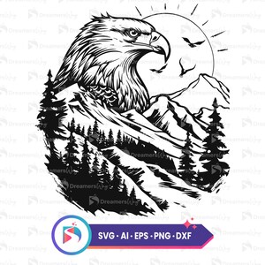 Eagle Mountain Landscape Svg, Digital Vector Art for T-shirt, Outdoor ...