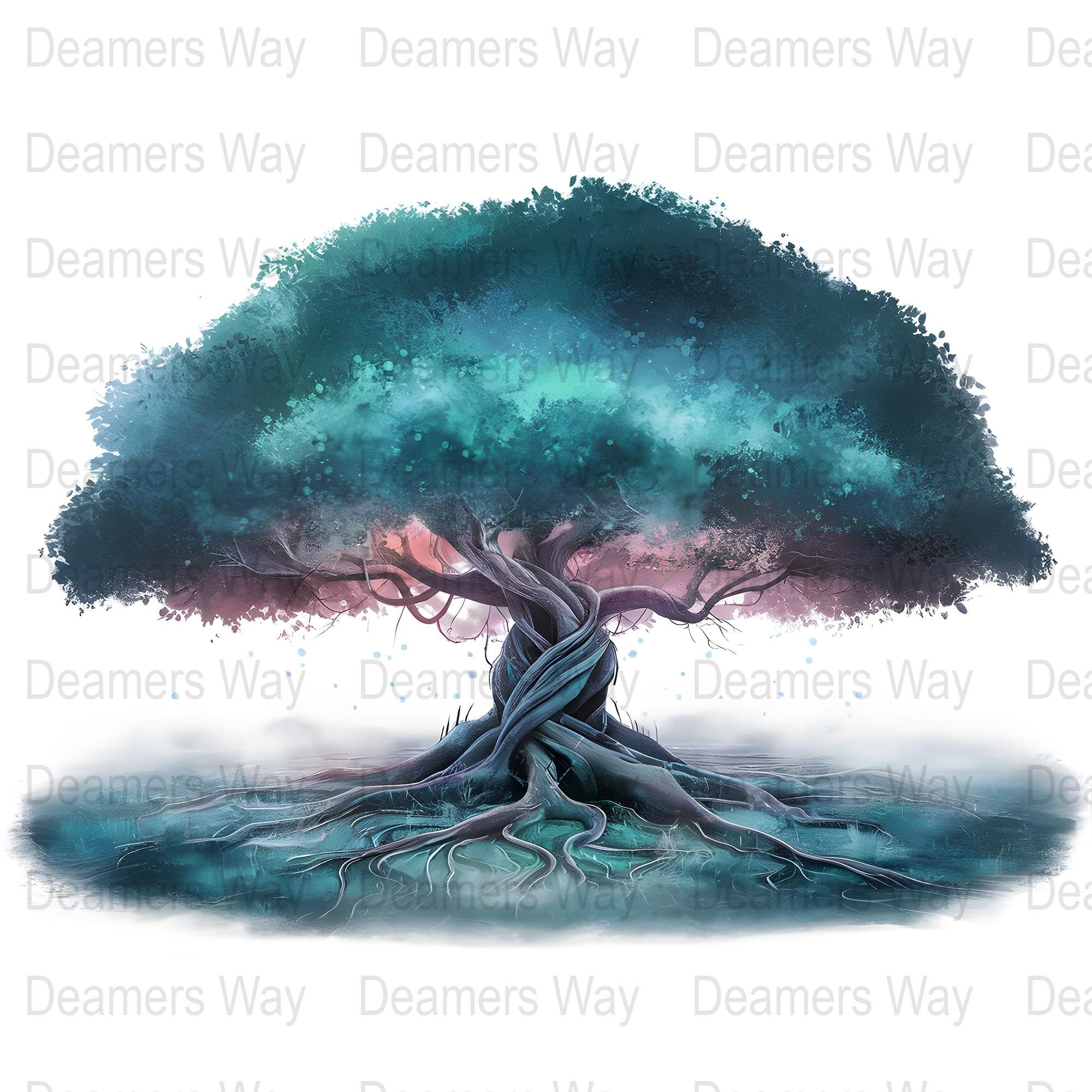 10 Mystical Tree of Life Digital Artwork, Fantasy Tree Clipart Bundle ...