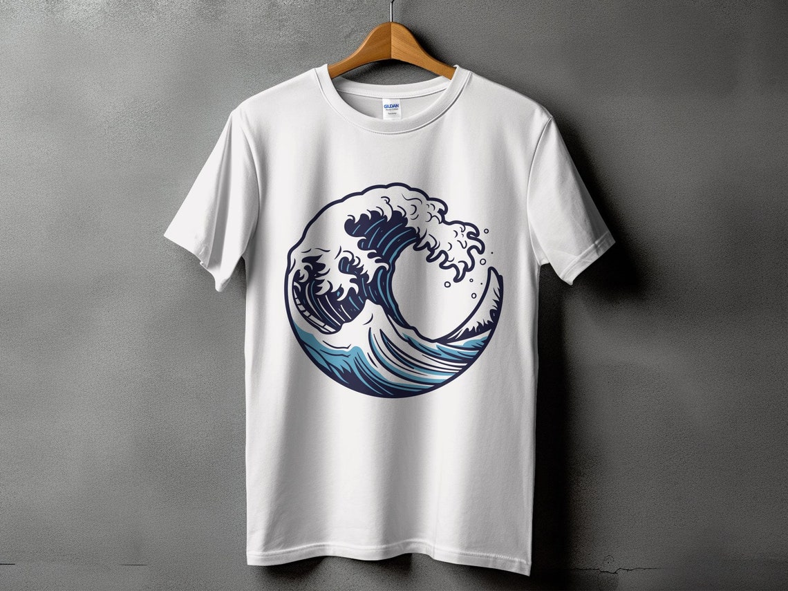 Ocean Waves Vector Illustration, Wall Art, Svg Png Eps Dxf Files ...