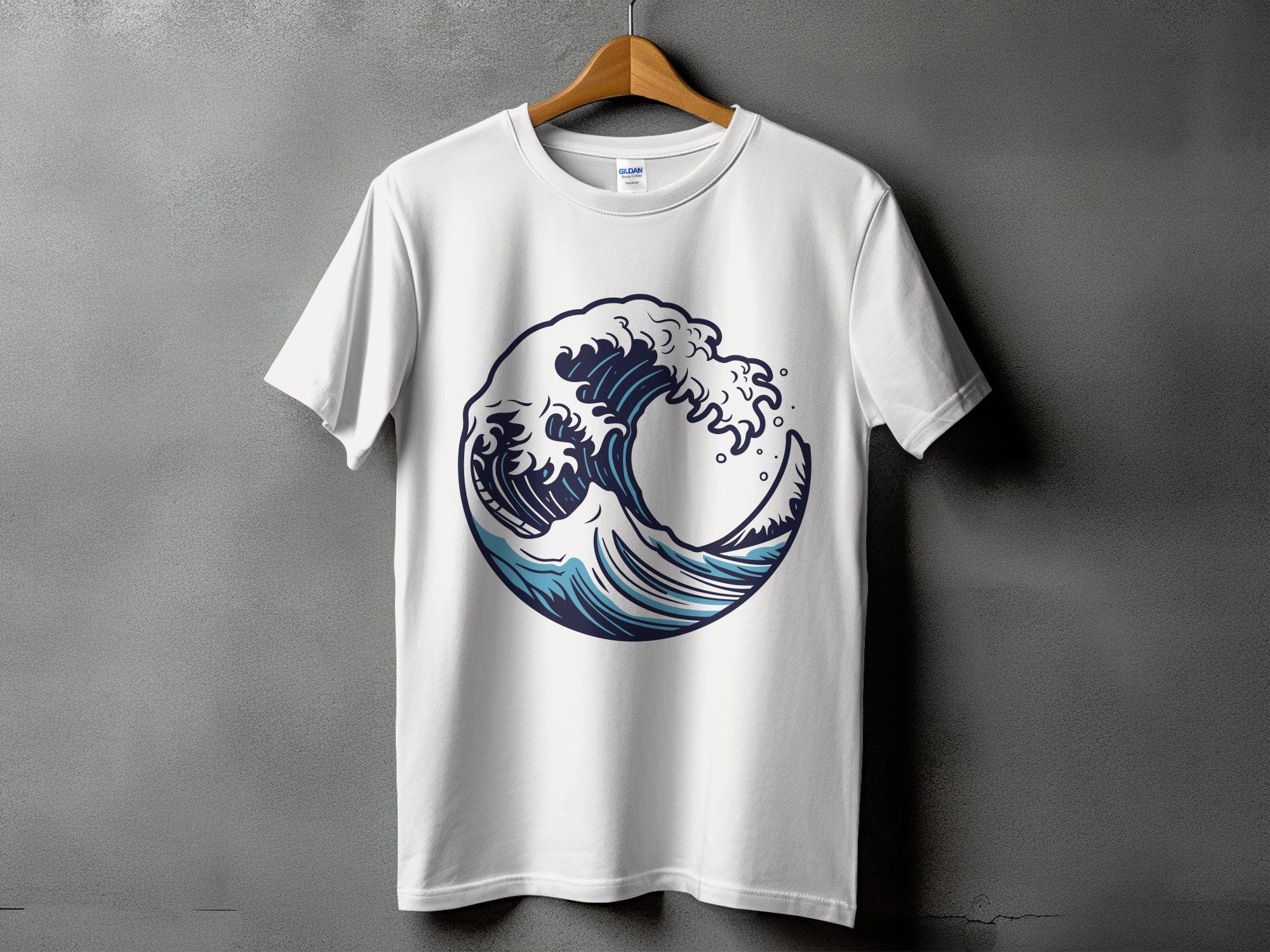 Ocean Waves Vector Illustration, Wall Art, Svg Png Eps Dxf Files ...