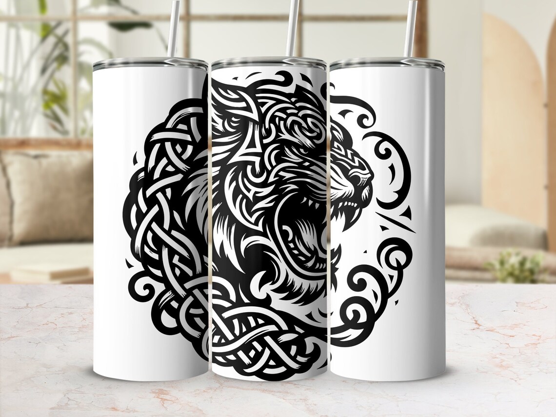 Angry Roaring Tiger Svg, Celtic Tiger Black Vector Illustration, Tiger ...