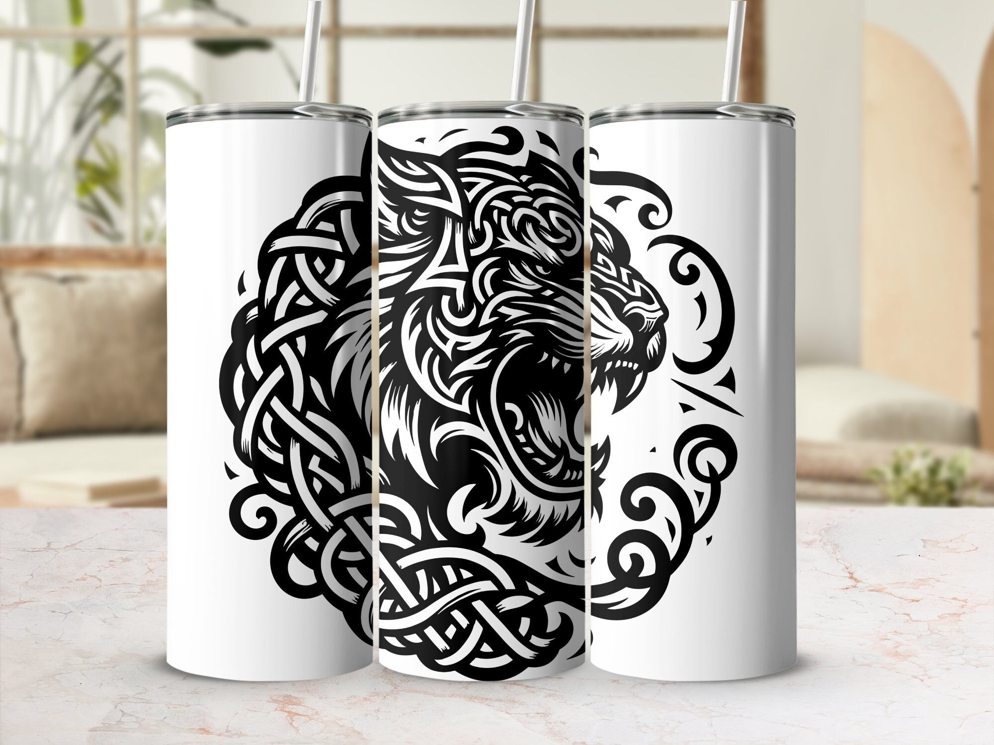 Angry Roaring Tiger Svg, Celtic Tiger Black Vector Illustration, Tiger ...