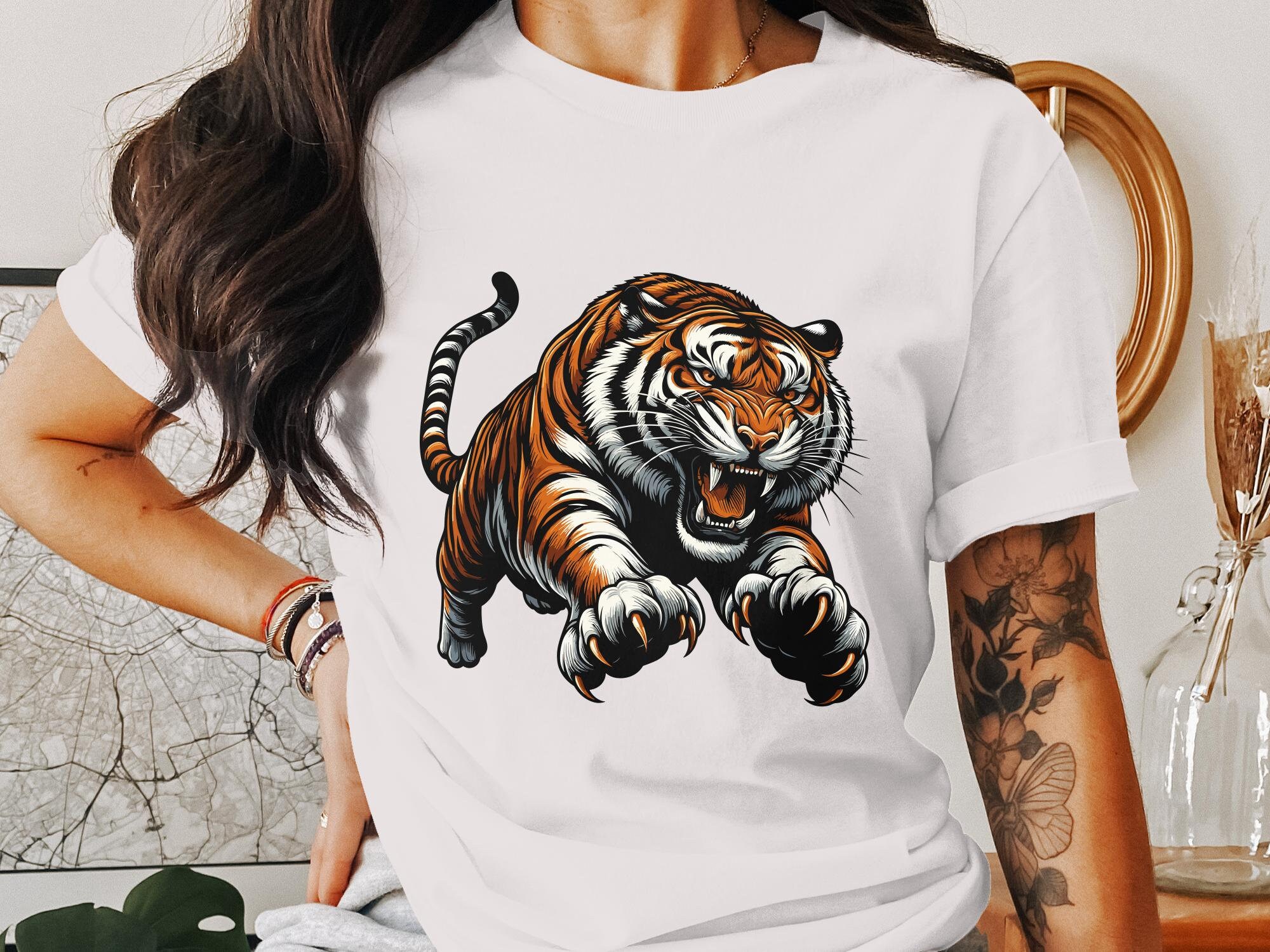 Roaring Tiger Vector Art, Angry Tiger Svg, Png, Dxf, Eps, Ai Files ...