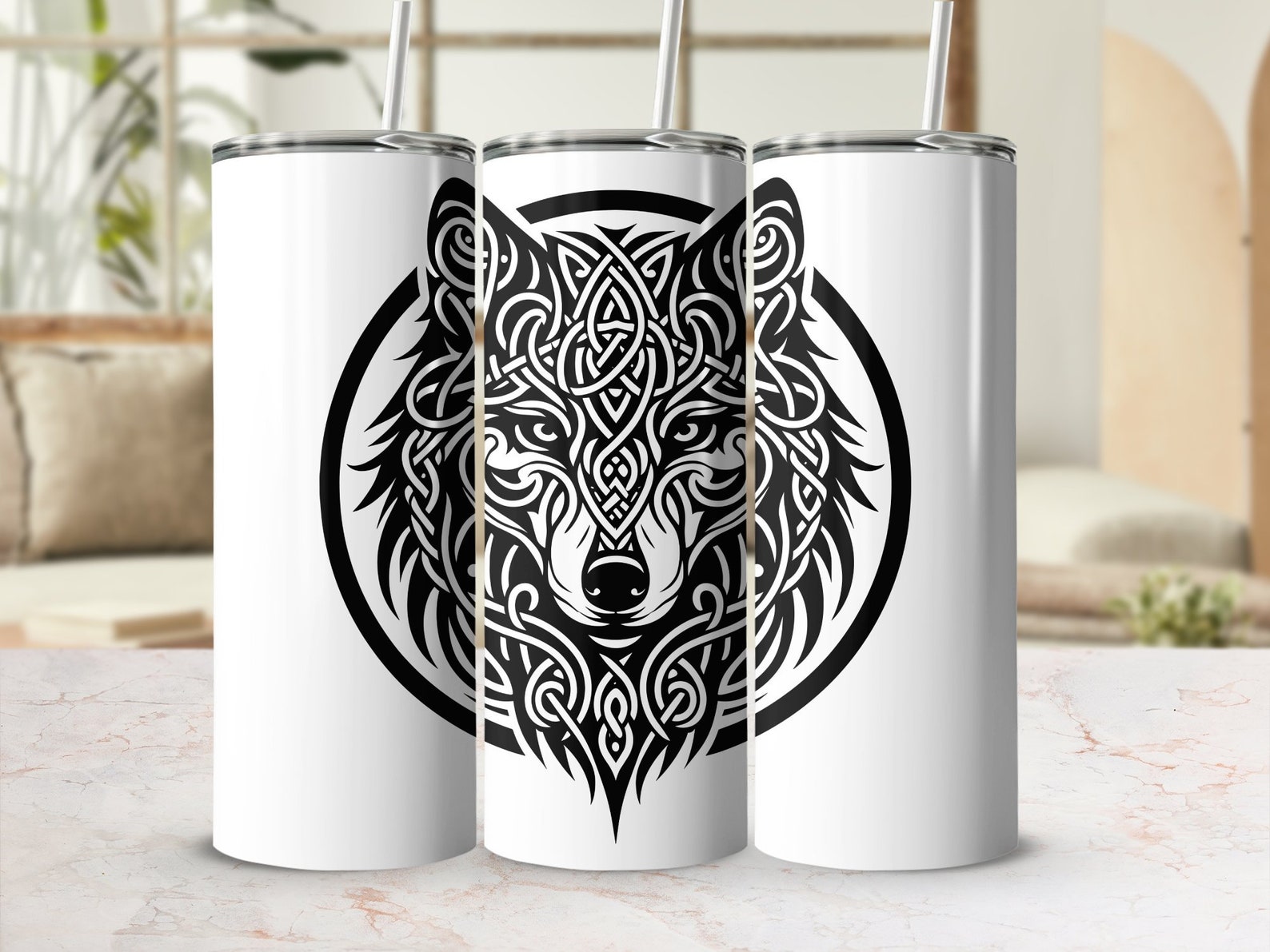 Celtic Wolf Head Vector Art, Svg, Ai, Eps, Png, Dxf Files, Wolf Svg ...