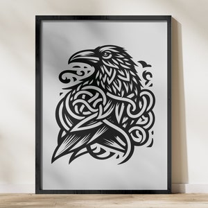 Celtic Raven Svg, Crow Black Vector Illustration, Crow Svg Files for ...
