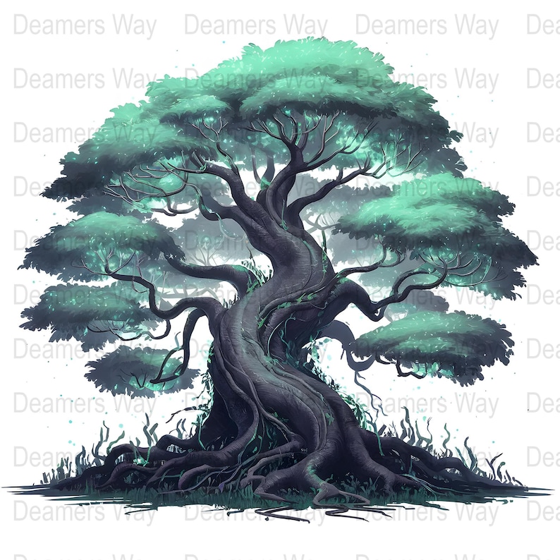 10 Mystical Tree of Life Digital Artwork, Fantasy Tree Clipart Bundle ...