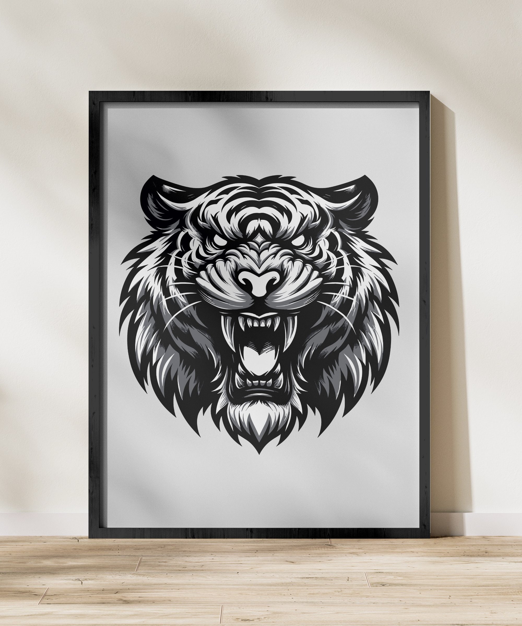 Roaring Tiger Digital Vector File, Instant Download Svg, Ai, Eps, Dxf ...