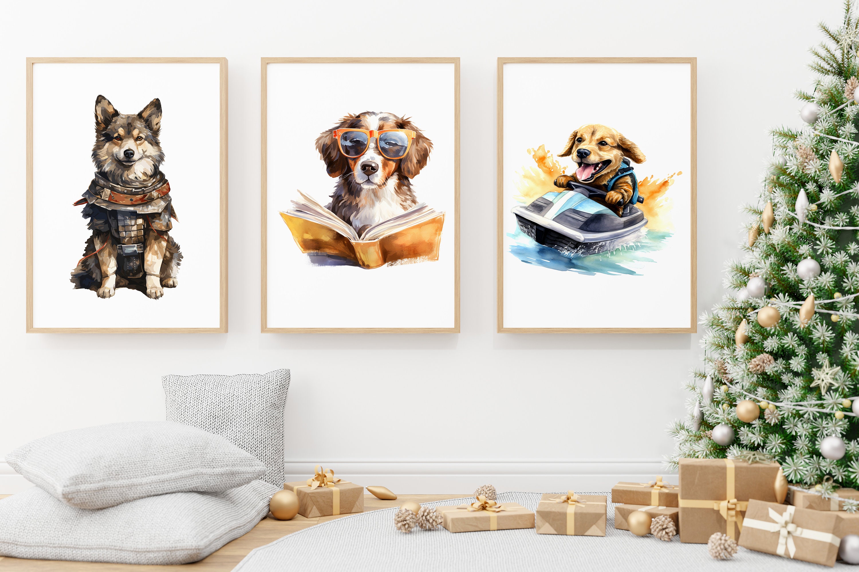 Watercolor Cute Dog Bundle, Cute Animal Clipart, Wild Animal Clipart ...