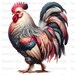 10 Rooster Clipart Bundle, Farm Animal Art, Colorful Digital ...