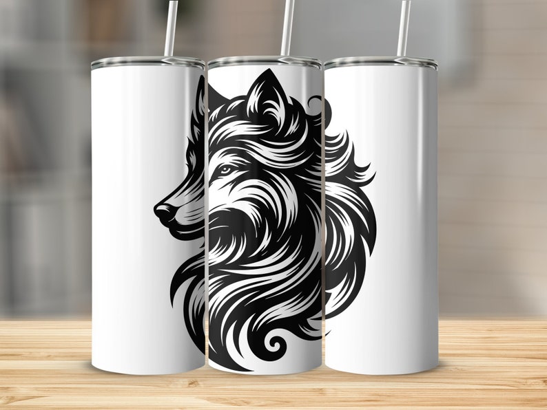 Cabeza de lobo vector svg, ai, eps, png, dxf, descarga digital, Arte de ...
