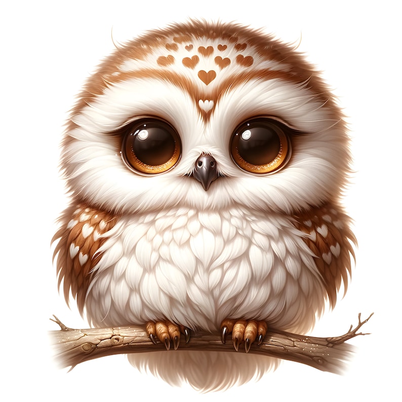 10 Cute Owl Digital Clipart, Cute Owl Illustration, Instant Download ...