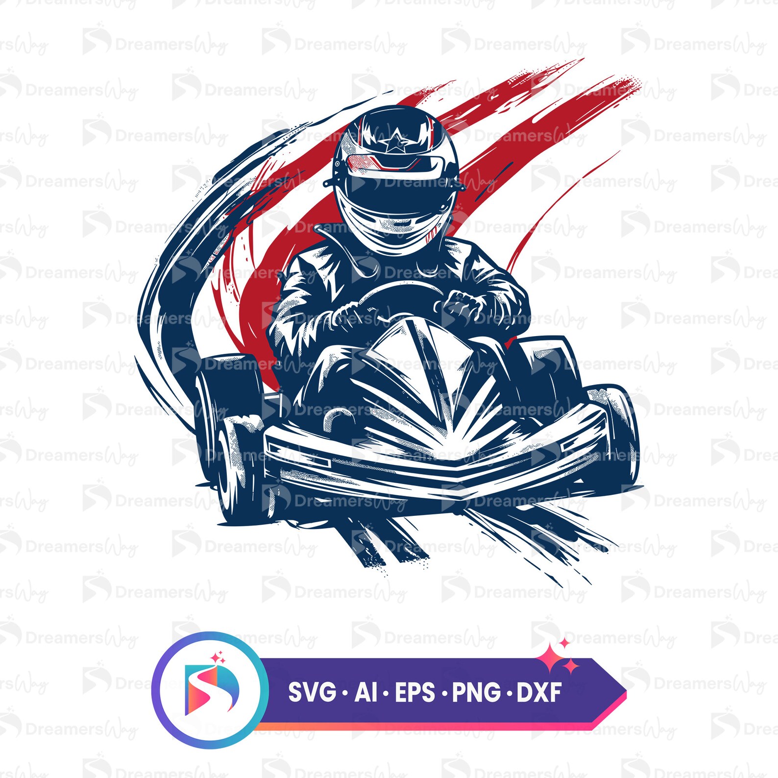 Go-kart Racing Vector Art, Speeding Kart Print, Motorsport Svg, Ai, Eps ...