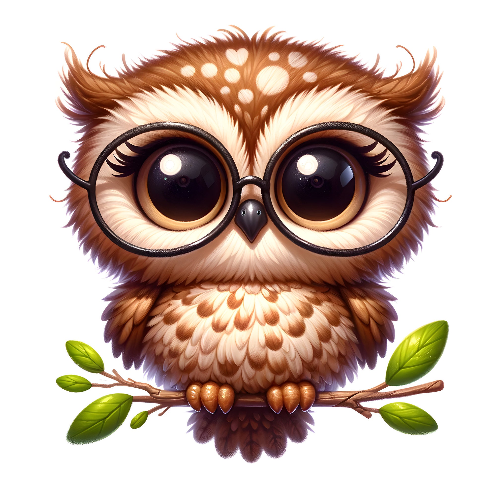 10 Cute Owl Digital Clipart, Cute Owl Illustration, Instant Download ...