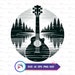 Guitar Forest Reflection Digital Art, Nature Scenery Svg, Ai, Dxf, Eps ...