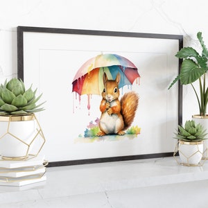 Watercolor Squirrel Bundle, Cute Animal Clipart, Woodland Animal ...