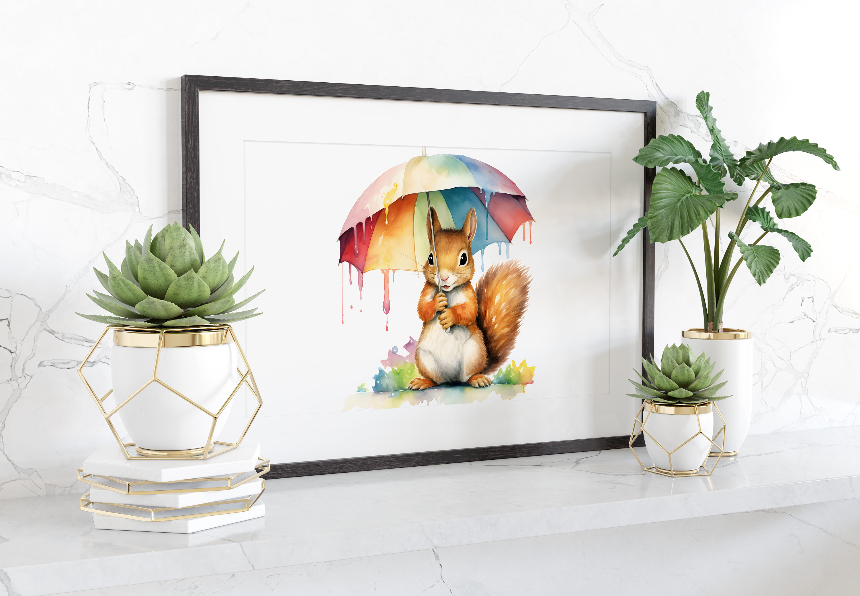 Watercolor Squirrel Bundle, Cute Animal Clipart, Woodland Animal ...