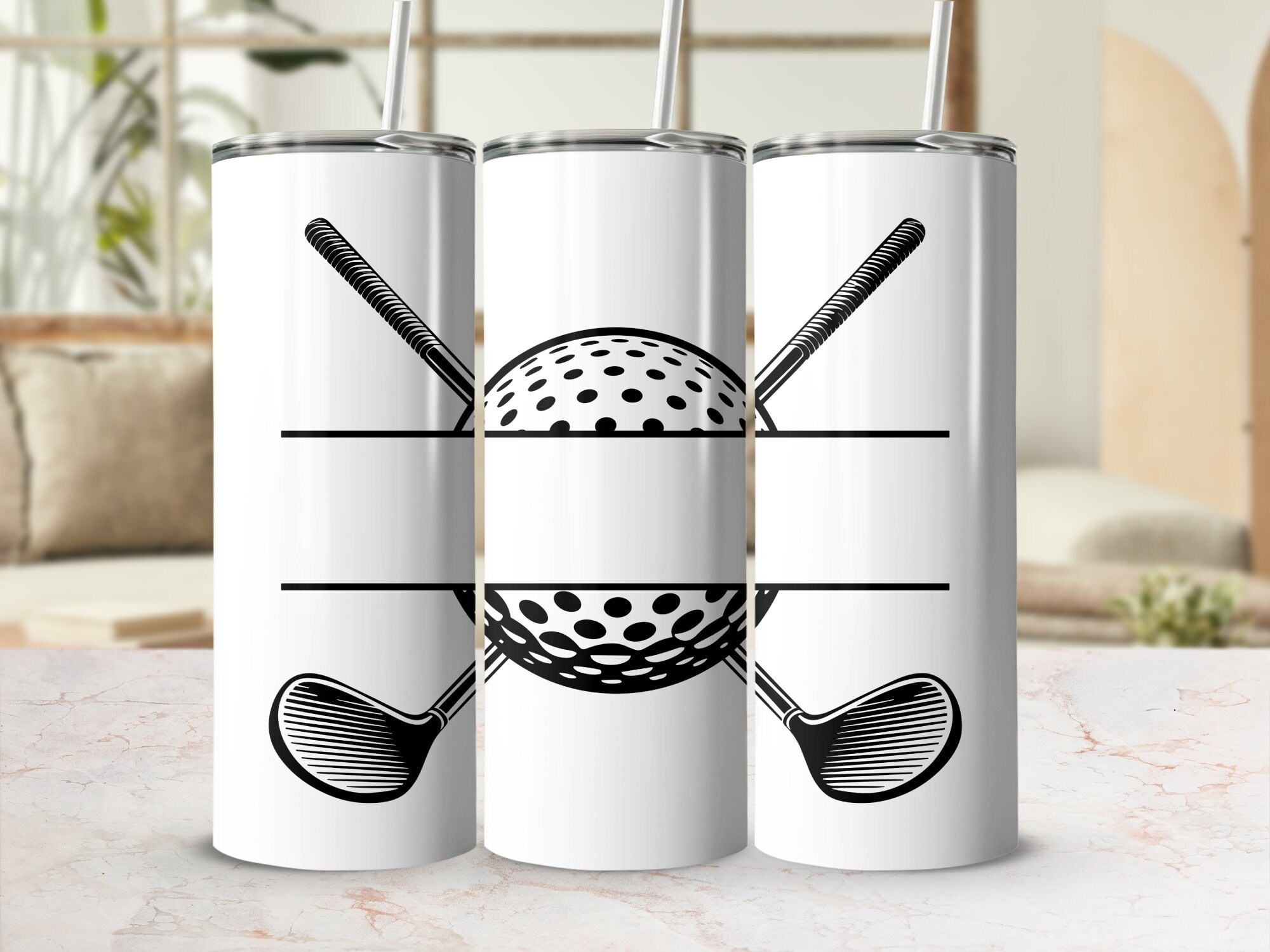 Golf Clubs Crossed With Ball Svg, Crossed Golf Clubs Split Name Frame ...