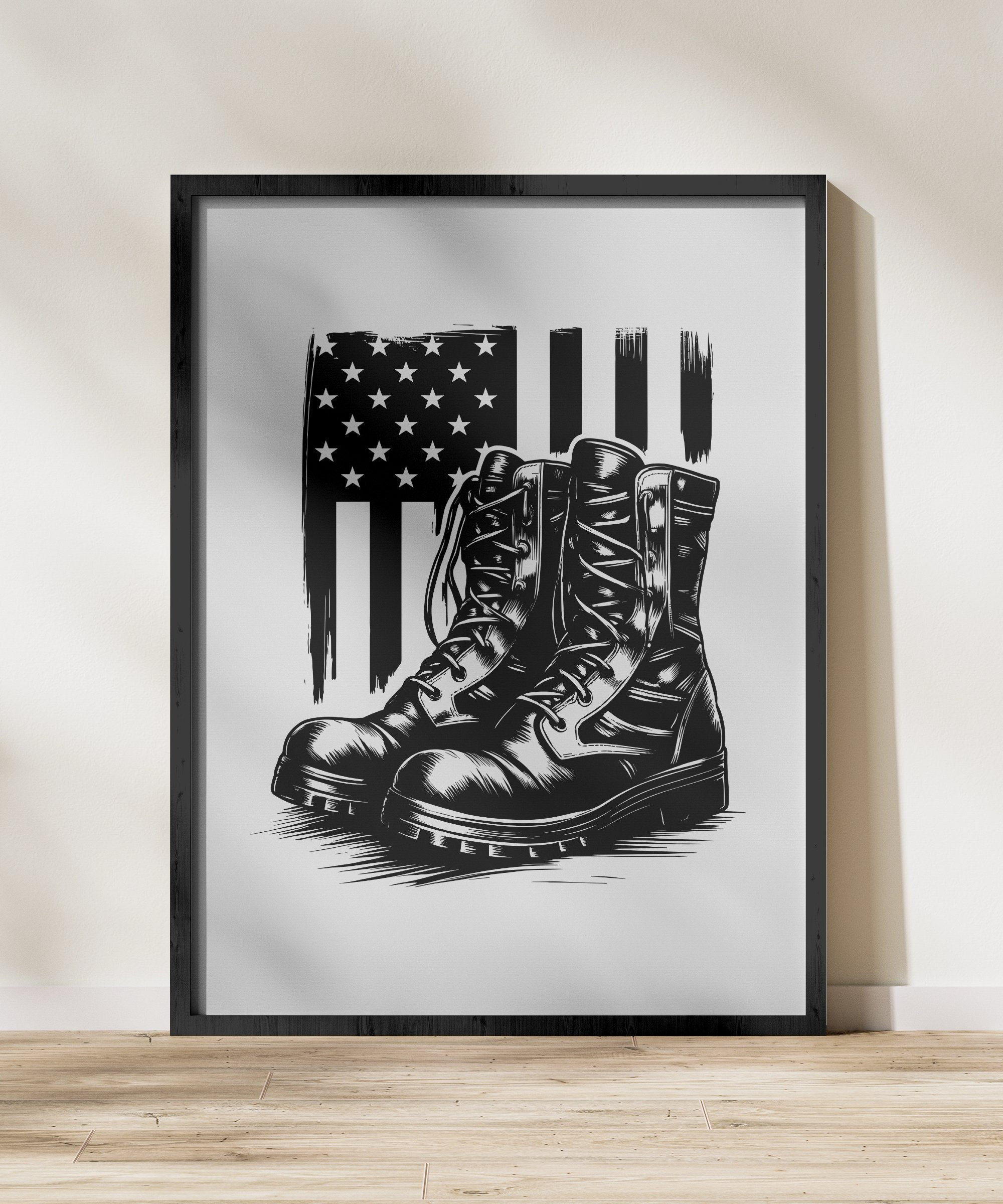 American Flag Military Boots Vector Art, Svg, Patriotic Combat Boot ...