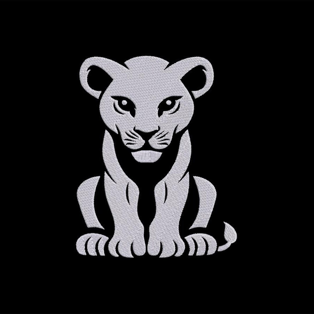Baby Lion Cub Embroidery Design, Cub Embroidery, Wildcat Embroidery ...