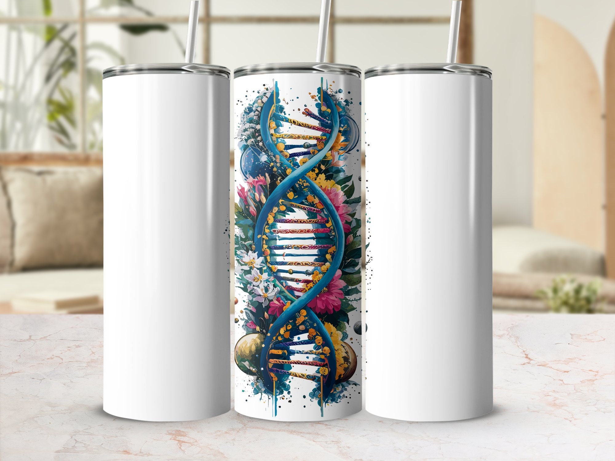Watercolor Floral Dna Helix Vector Art Svg, Ai, Eps, Dxf, Png Files ...