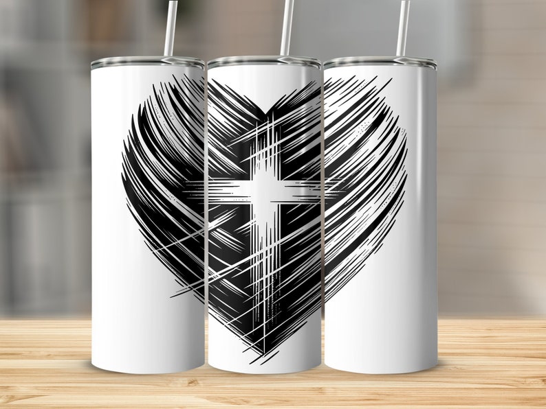 Heart Shaped Cross Svg, Christian Heart Clipart, Religious Digital Art ...