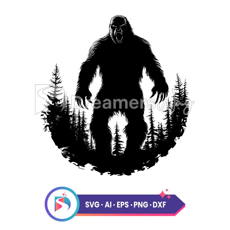 Bigfoot Vector Illustration, Bigfoot Svg, Instant Dawonload, Ai, Eps ...