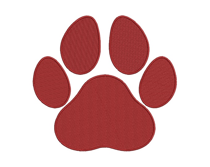 Set of 3 Paw Print Machine Embroidery Designs Paw Print Fill Stitch ...