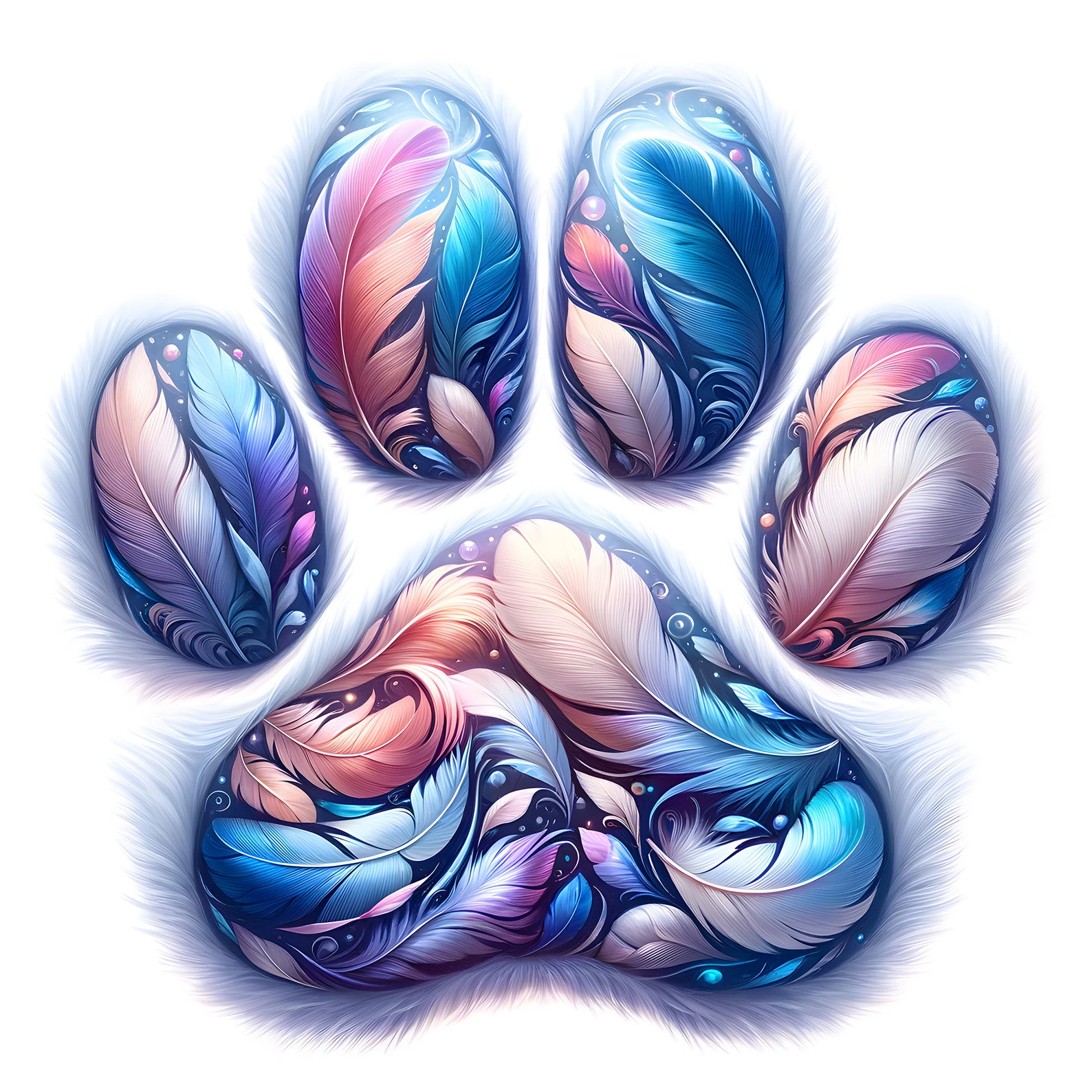 10 Paw Print Digital Clipart, Paw Print Illustration, Instant Download ...