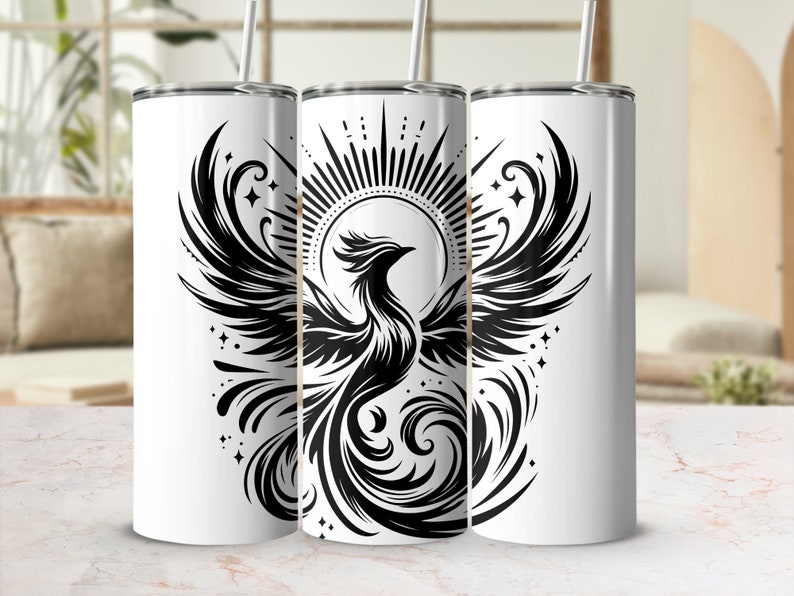 Phoenix Vector Art Svg, Ai, Eps, Png, Dxf Files, Artistic Black and ...