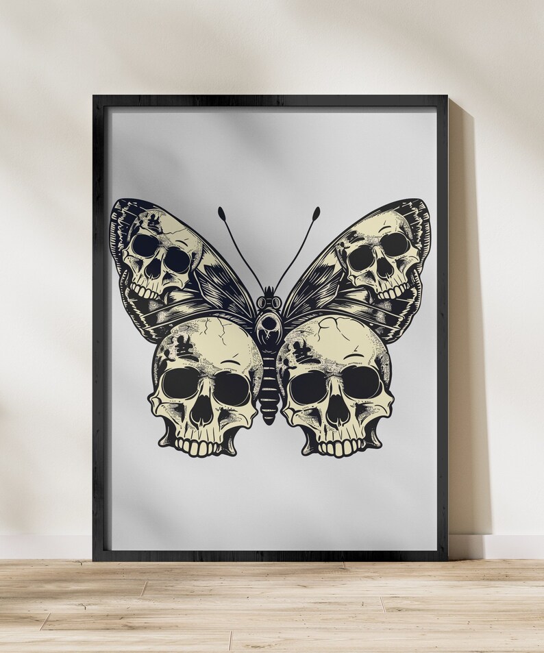 Gothic Skull Butterfly Svg, Digital Download Clipart, Tattoo Design ...