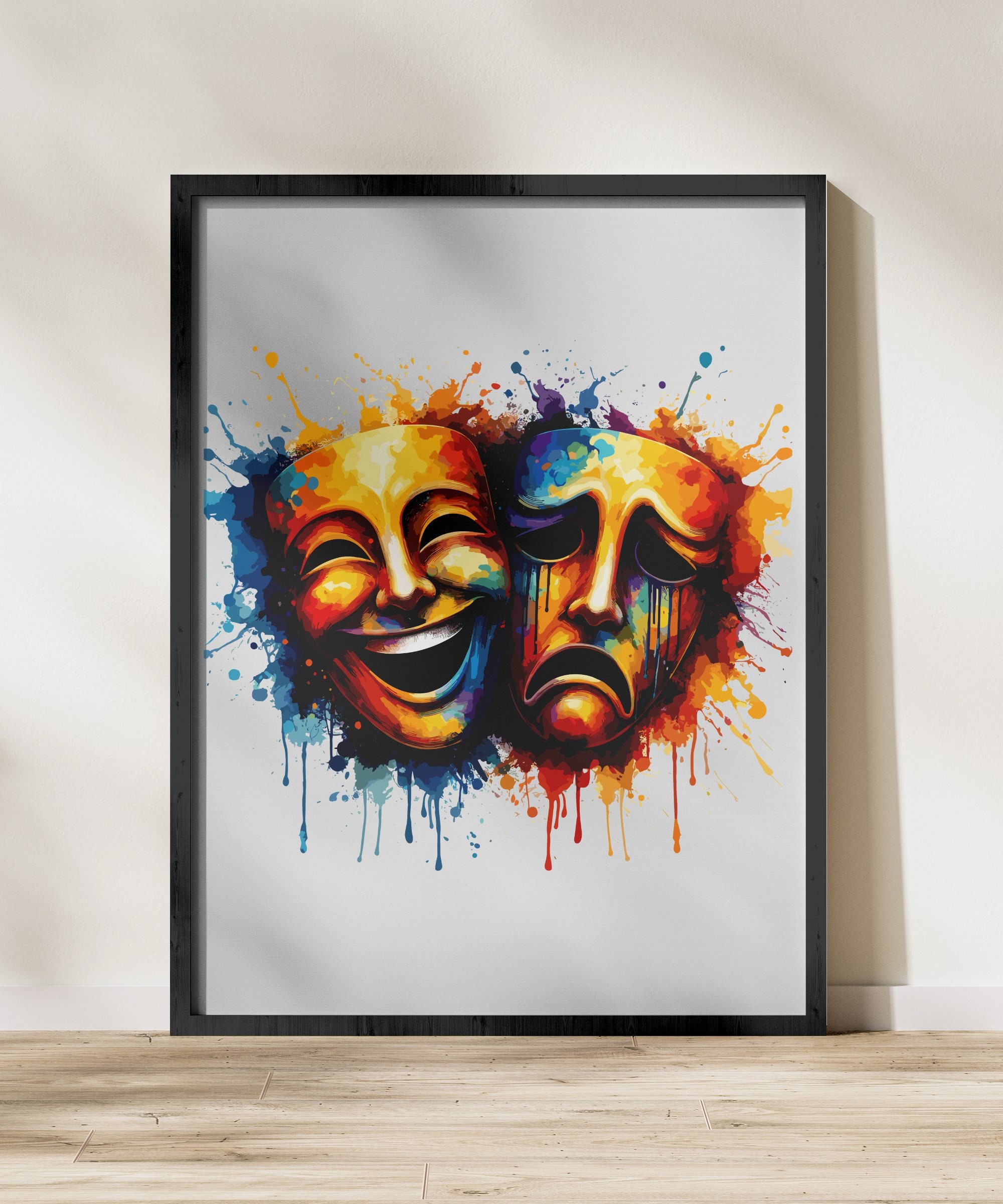 Colorful Theater Masks Svg, Artistic Theater Faces, Digital Download ...