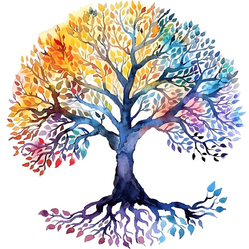 10 Watercolor Tree of Life Digital Clipart, Tree of Life Illustration ...