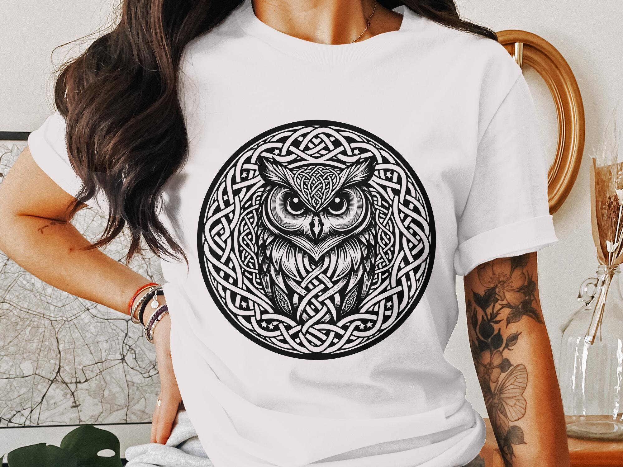 Celtic Style Owl Vector Art, Svg, Ai, Eps, Dxf, Png Digital Download ...