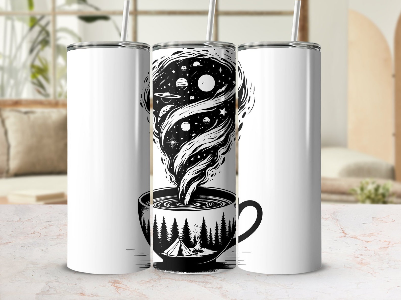 Mystical Cosmic Coffee Cup Vector Illustration Svg, Ai, Eps, Dxf, Png ...